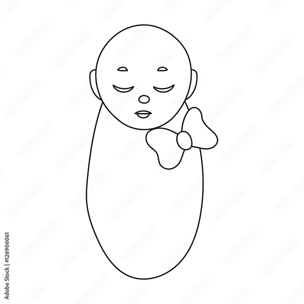 Infant icon in outline style isolated on white background. Pregnancy ...