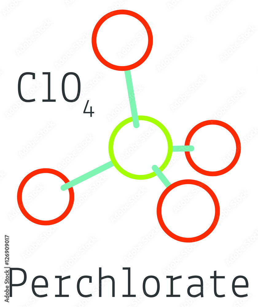 ClO4 Perchlorate molecule Stock Vector | Adobe Stock