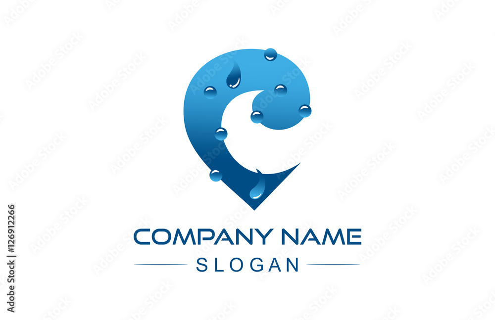 logo letter c liquid splash drop water Stock Vector | Adobe Stock