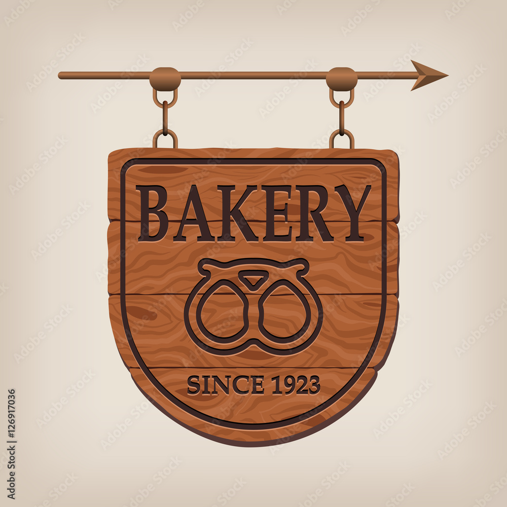 Vintage wooden bakery sign bakery. Vector illustration. Stock Vector ...