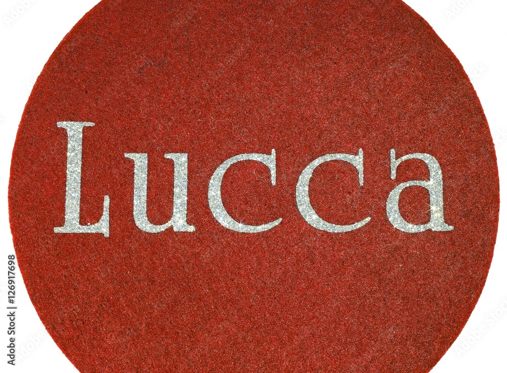 lucca Written of an Italian City with glitter font Stock Photo | Adobe ...