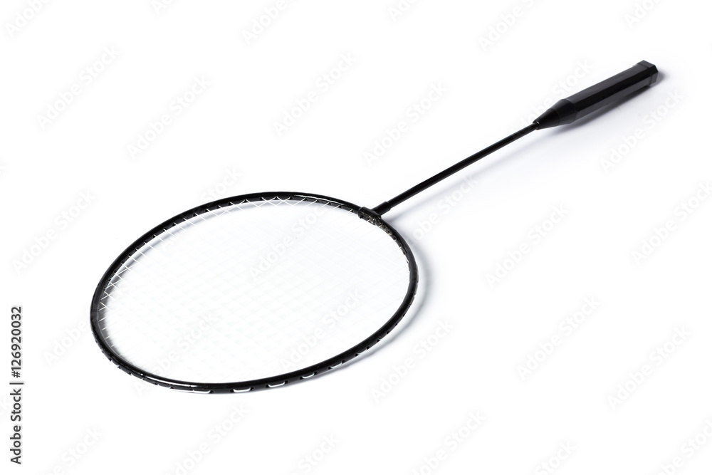 Badminton rackets on white Stock Photo | Adobe Stock