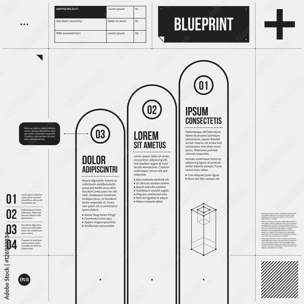 Vector chart template with three stages in draft style. EPS10 Stock ...