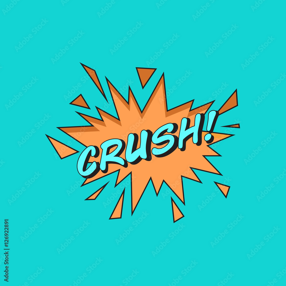 Comics style vector sticker CRUSH! Stock Vector | Adobe Stock