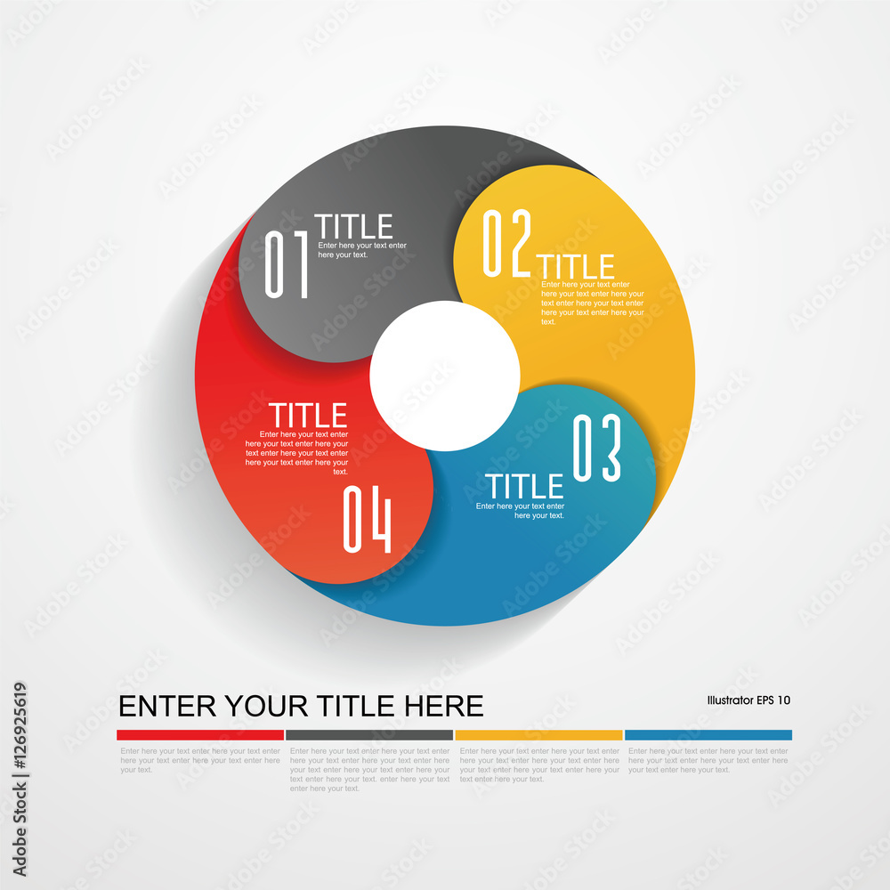 Vector circle infographics set. Template for diagram, graph ...