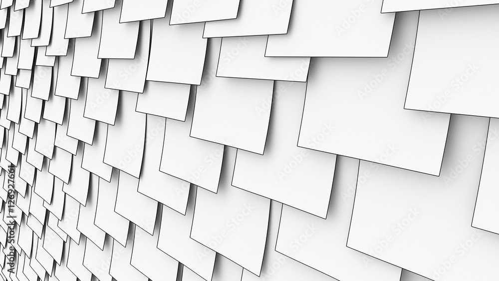 Cartoon sticky post it notes on the wall. Office paper work or memo ...