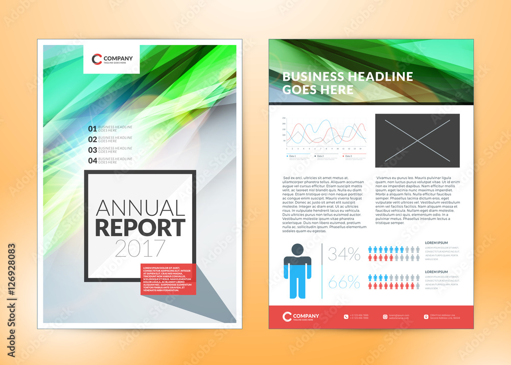 Annual report cover design template. Flyer vector template. Cover ...
