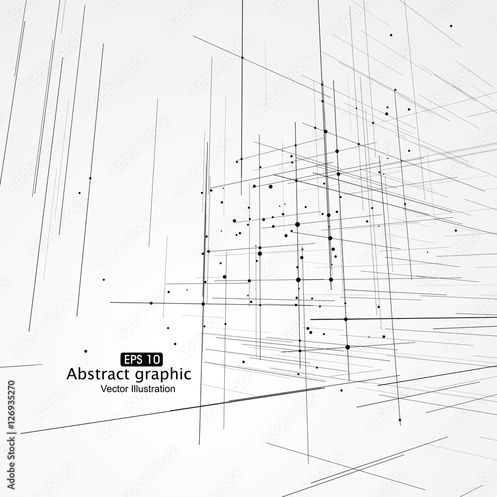 Dot and line composition abstract graphics. Stock Vector | Adobe Stock