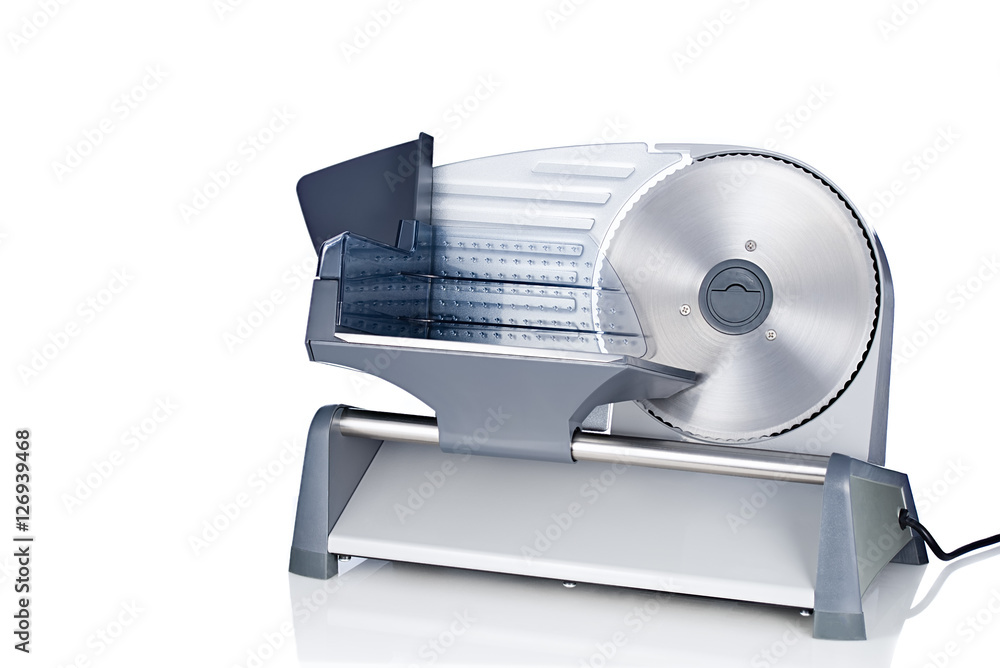 Domestic food slicer front view isolated on white background Stock ...