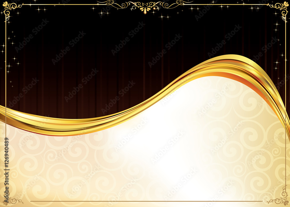 Brown elegant celebrating card, also for print. Golden with dark Brown ...