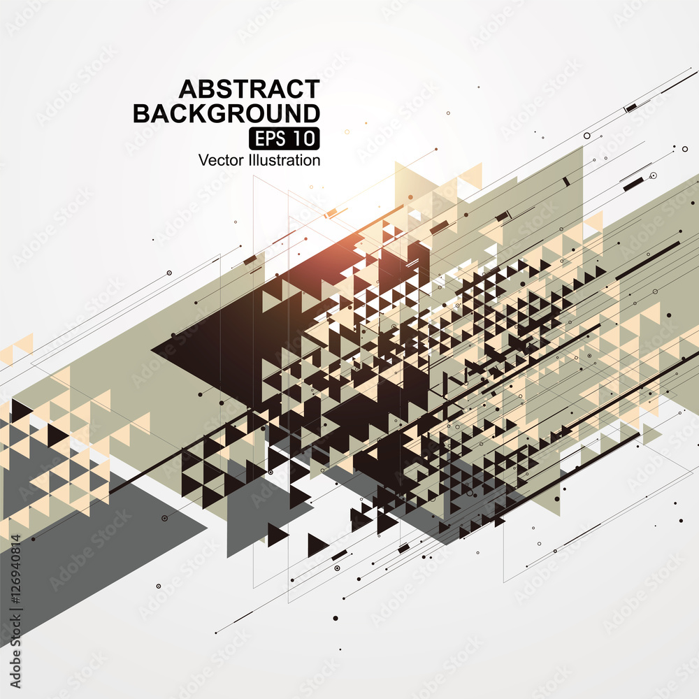 Point, line, surface composition of abstract graphics, Vector ...