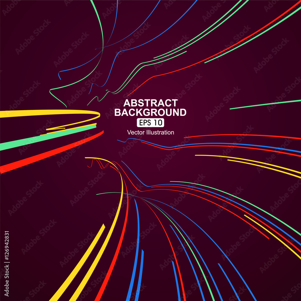 Colourful curve composition have a sense of perspective background ...