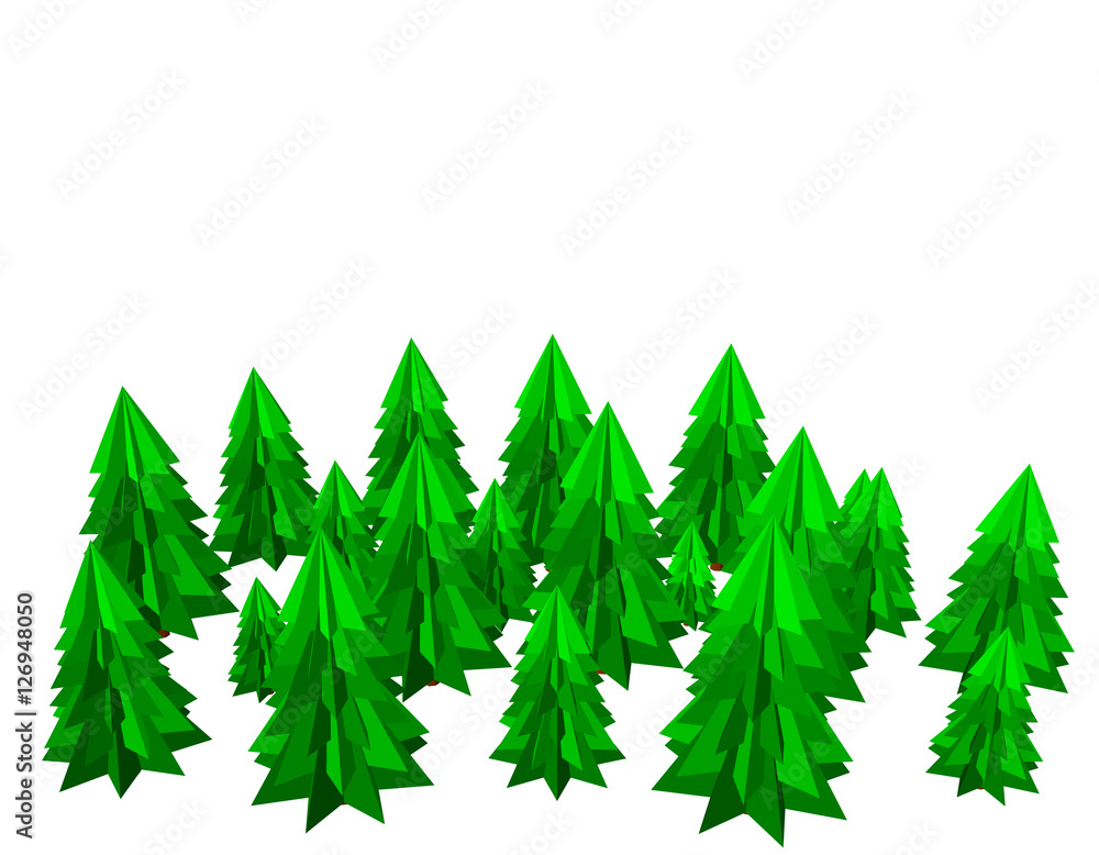 Spruce trees.Isolated on white background.3d Vector illustration Stock ...