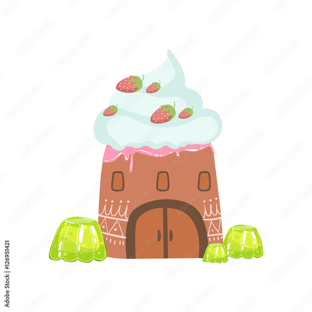 Tower Made Of Candy, Whipped Cream And Jelly Fantasy Candy Land Sweet ...