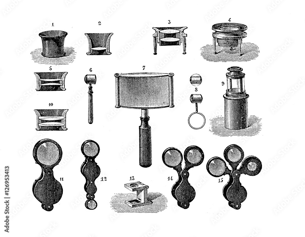 Different shapes of lens, vintage engraving Stock Illustration | Adobe ...