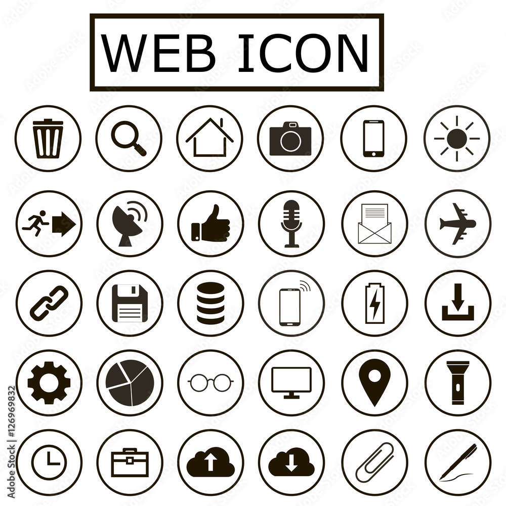 Set of different web icons Stock Vector | Adobe Stock