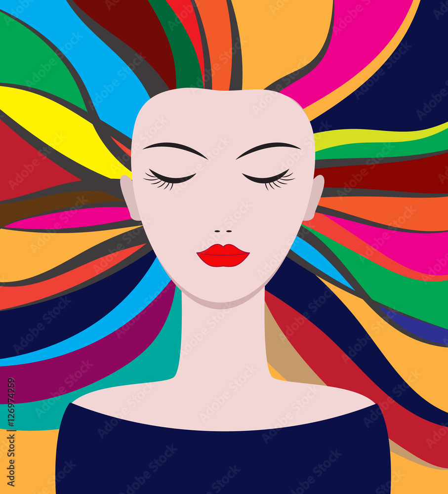 Vector hair coloring Stock Vector | Adobe Stock