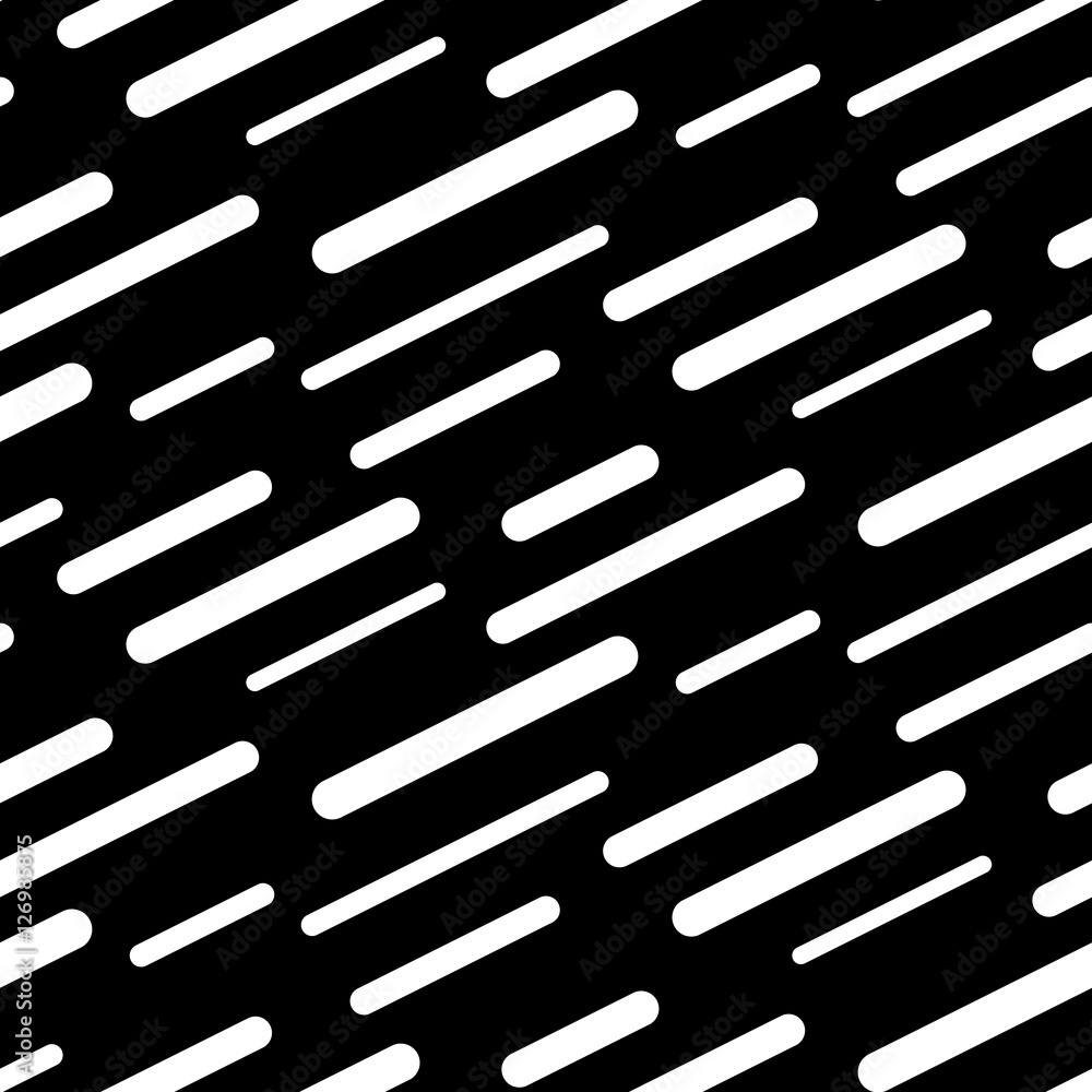 Abstract geometric diagonal lines shapes seamless vector pattern. Black and white simple shapes ...