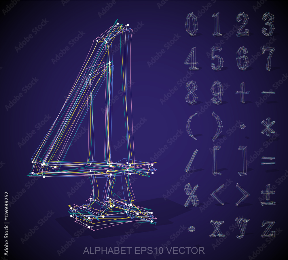 Vector illustration of a sketched Numbers And Mathematical Symbols ...