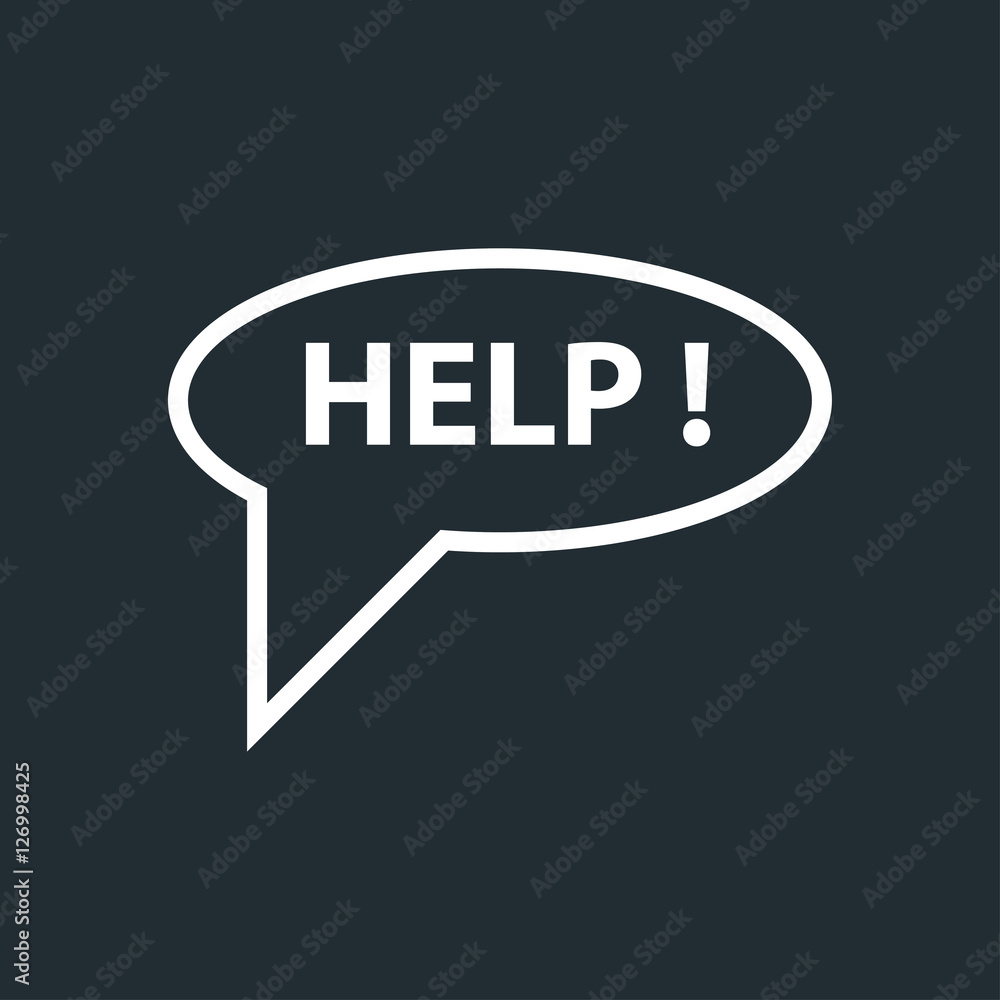 Help icon in flat style isolated on dark background Stock Vector ...