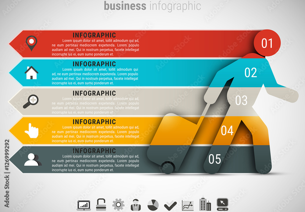 Traveler Element Infographic with Grayscale Icon Set Stock Template ...