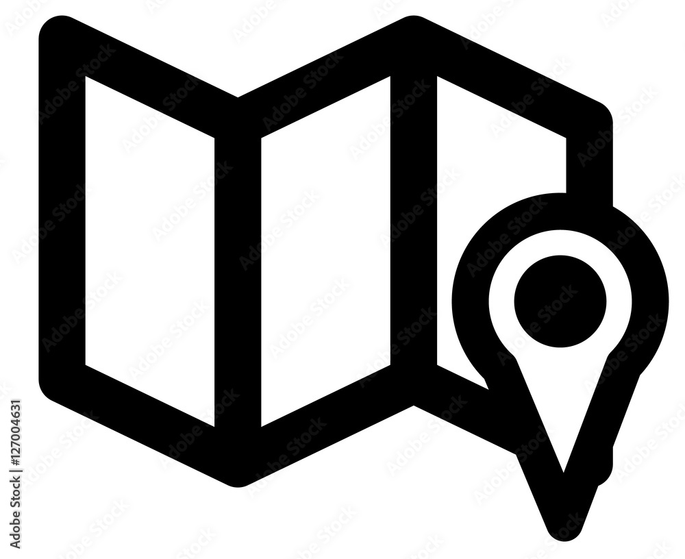 Map and map marker symbol. Navigation concept icon. Stock Vector ...