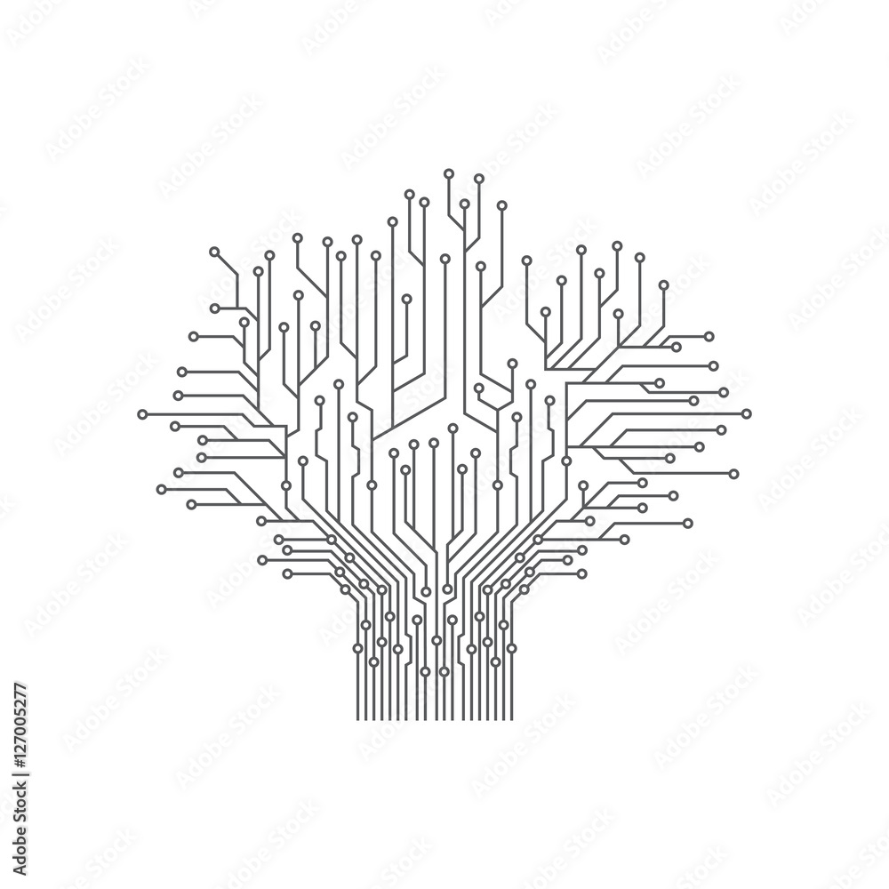 Circuit Board Vector Tree