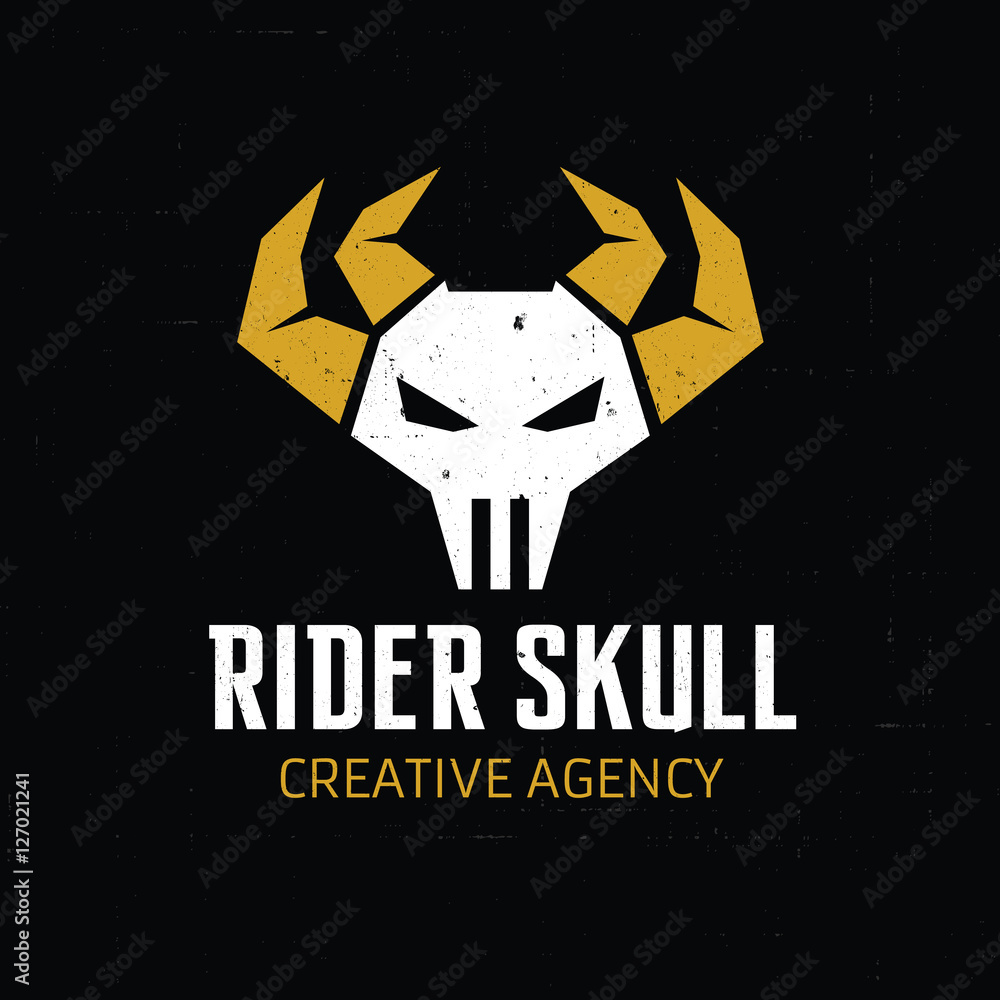 Rider skull logo, skull logo template. Stock Vector | Adobe Stock