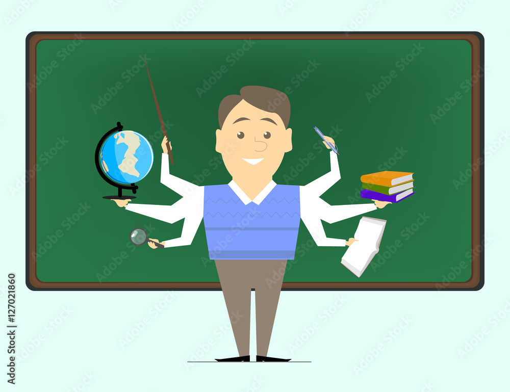 Multitasking is a school teacher, the teacher on various subjects ...