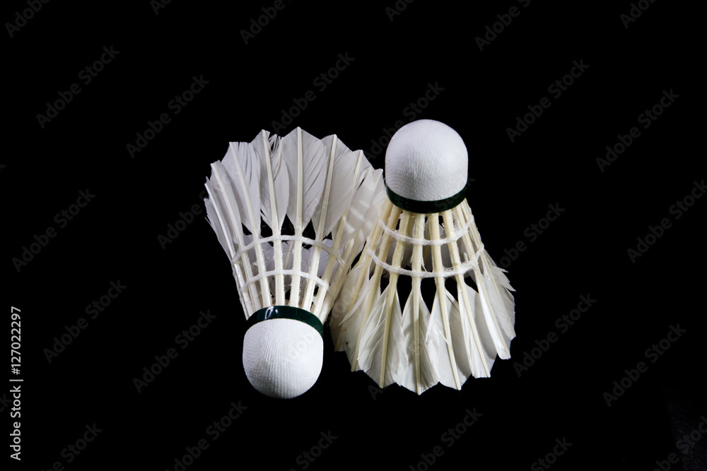 Badminton shuttercock with black background Stock Photo | Adobe Stock