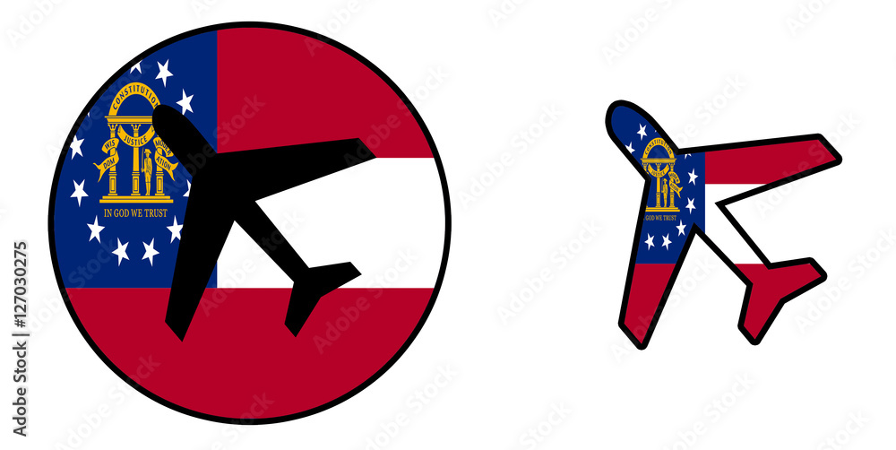 Nation flag - Airplane isolated - Georgia Stock Illustration | Adobe Stock