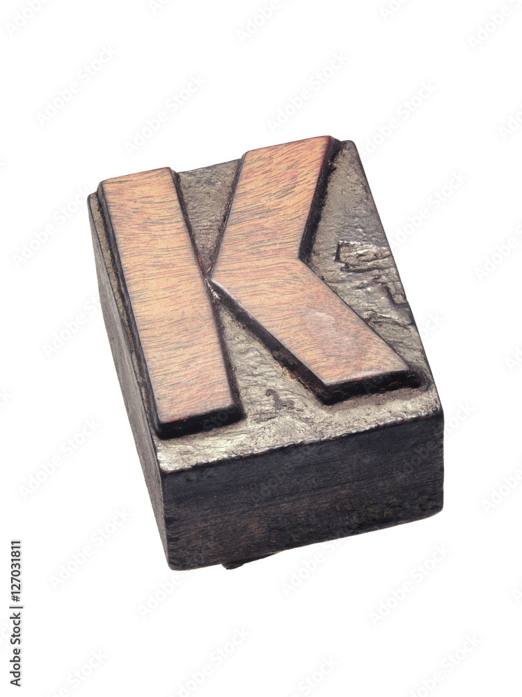 wooden letterpress K block Stock Photo | Adobe Stock