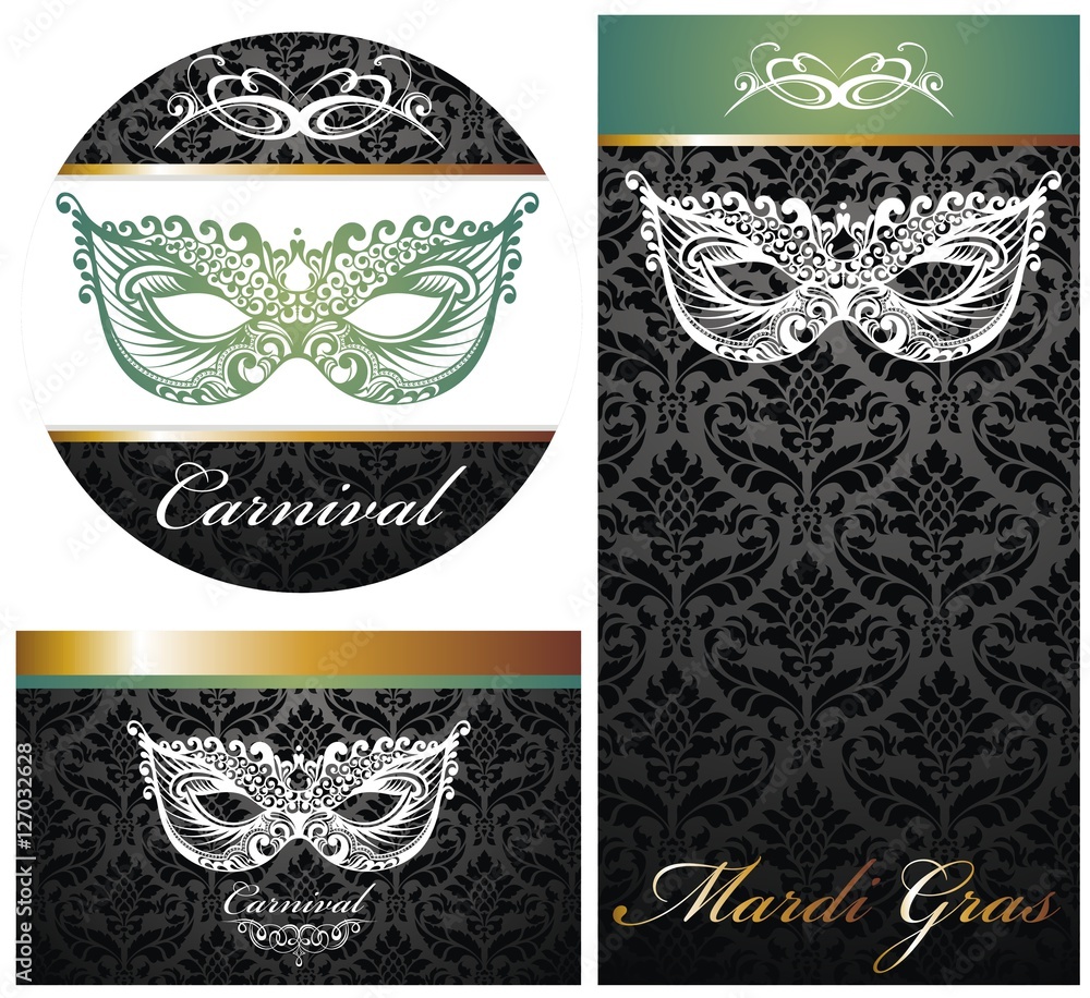 Masquerade ball party invitation posters Stock Vector | Adobe Stock
