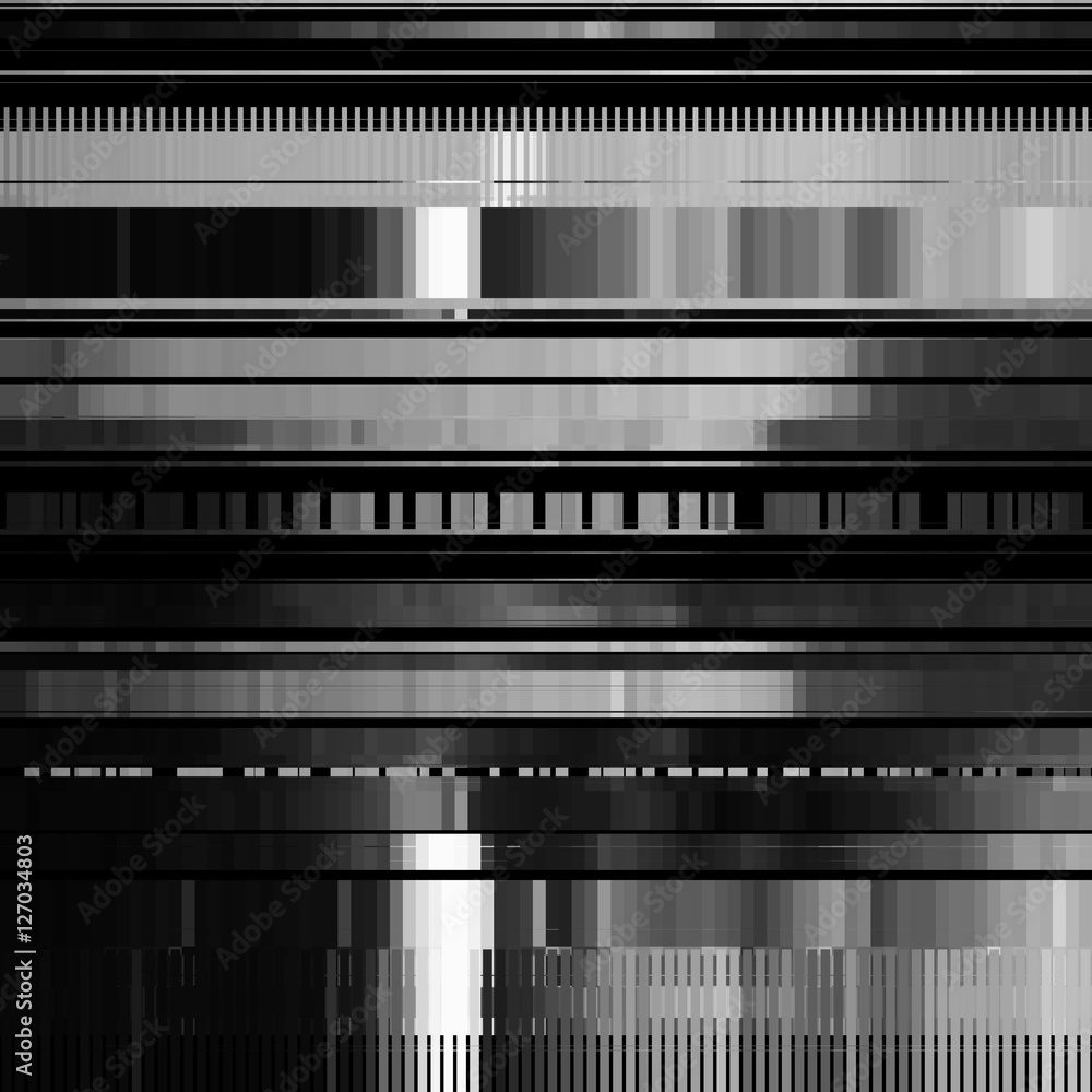 Vecteur Stock Glitch abstract background with distortion effect, bug, error, random horizontal ...