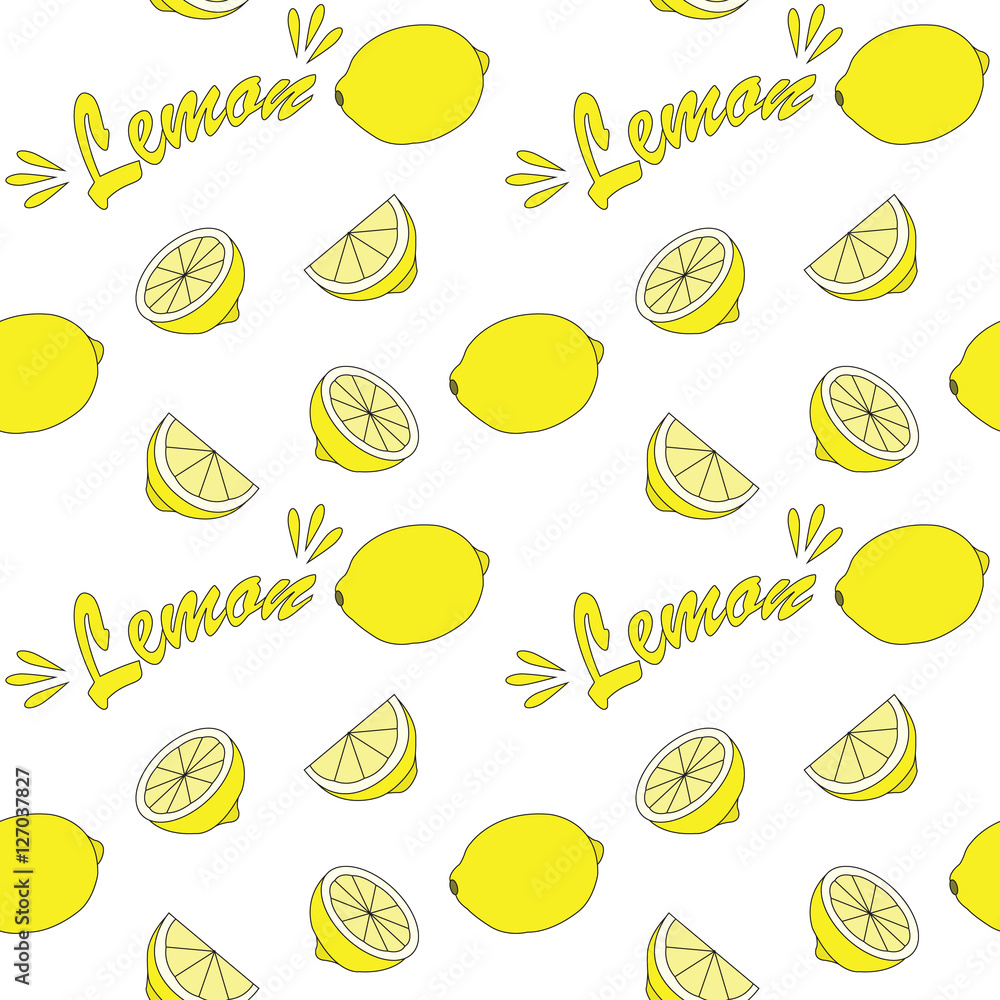 Seamless background with lemon. Stock Vector | Adobe Stock