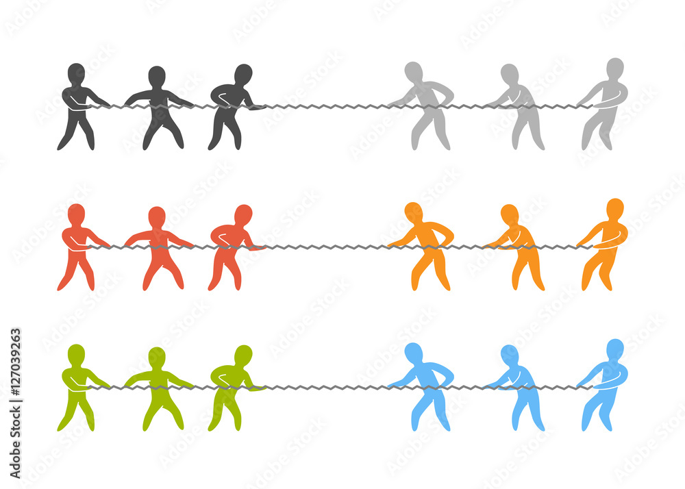 Vector tug of war logo and icon Stock Vector | Adobe Stock