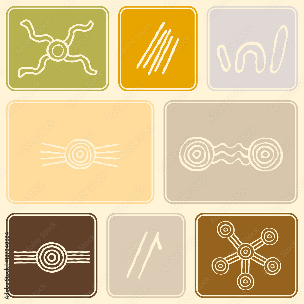 seamless pattern with symbols of Australian aboriginal art for your ...