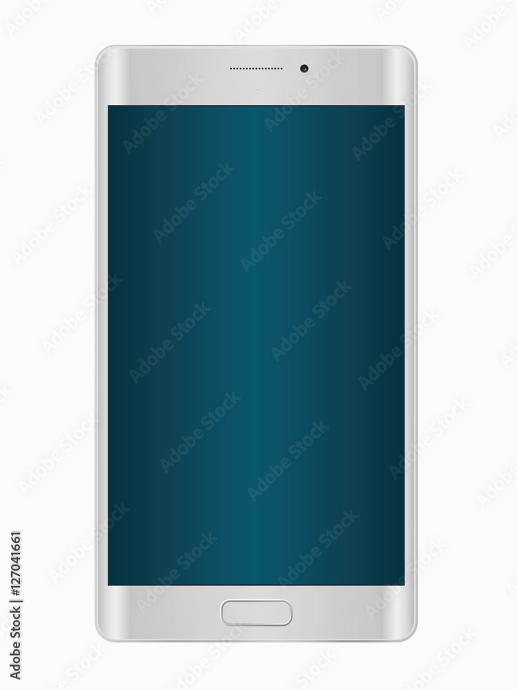 Smartphone, mobile phone, with blank screen on white background Stock ...