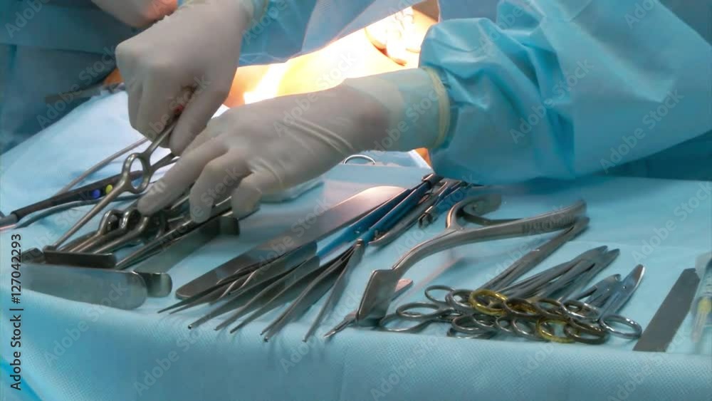 Surgical instruments in a series, the operating Stock Video | Adobe Stock