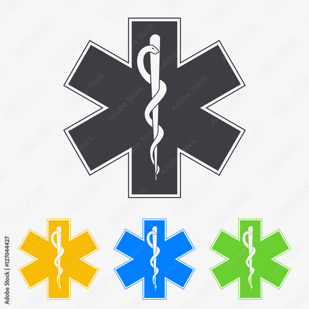 Icono plano simbolo medicina en varios colores Stock Vector | Adobe Stock