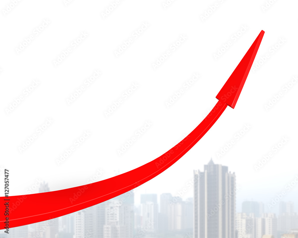 Red arrow pointing up Stock Photo | Adobe Stock