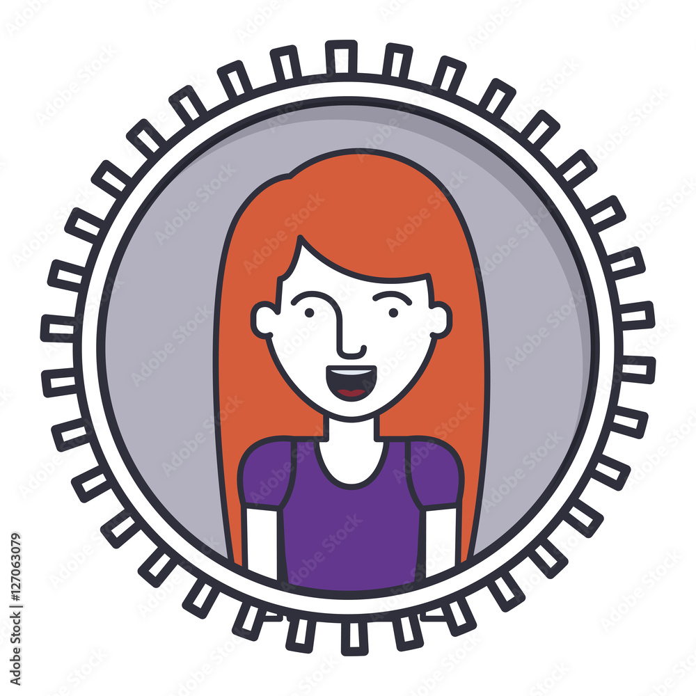 Woman cartoon inside circle icon. Female avatar person human and people ...
