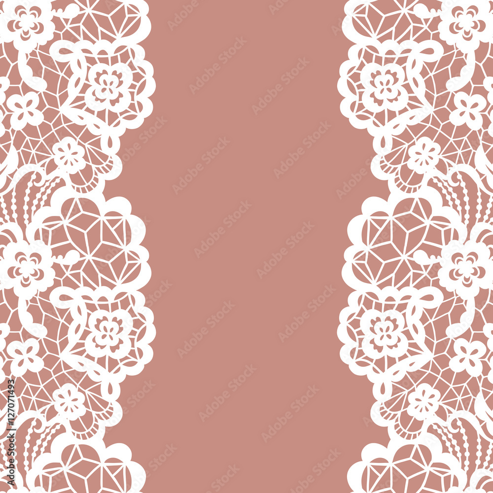 Seamless lace border. Invitation card. Stock Vector | Adobe Stock