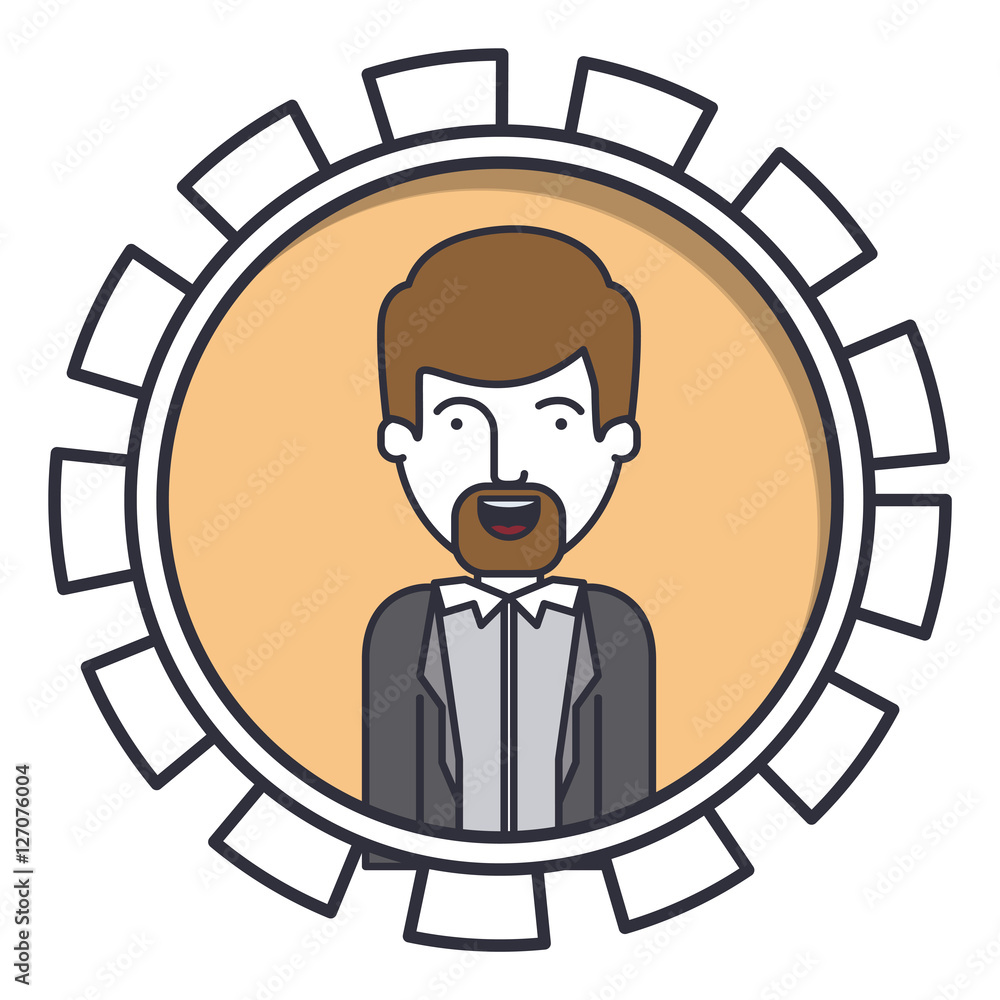 Man cartoon inside circle icon. Male avatar person human and people ...