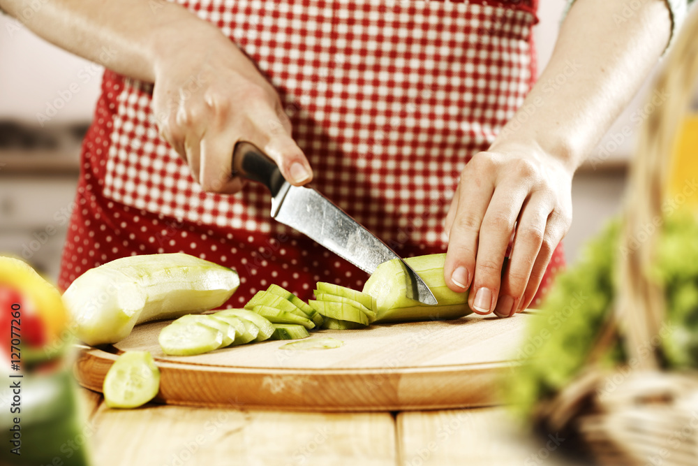 woman hands in kitchen Stock Photo | Adobe Stock
