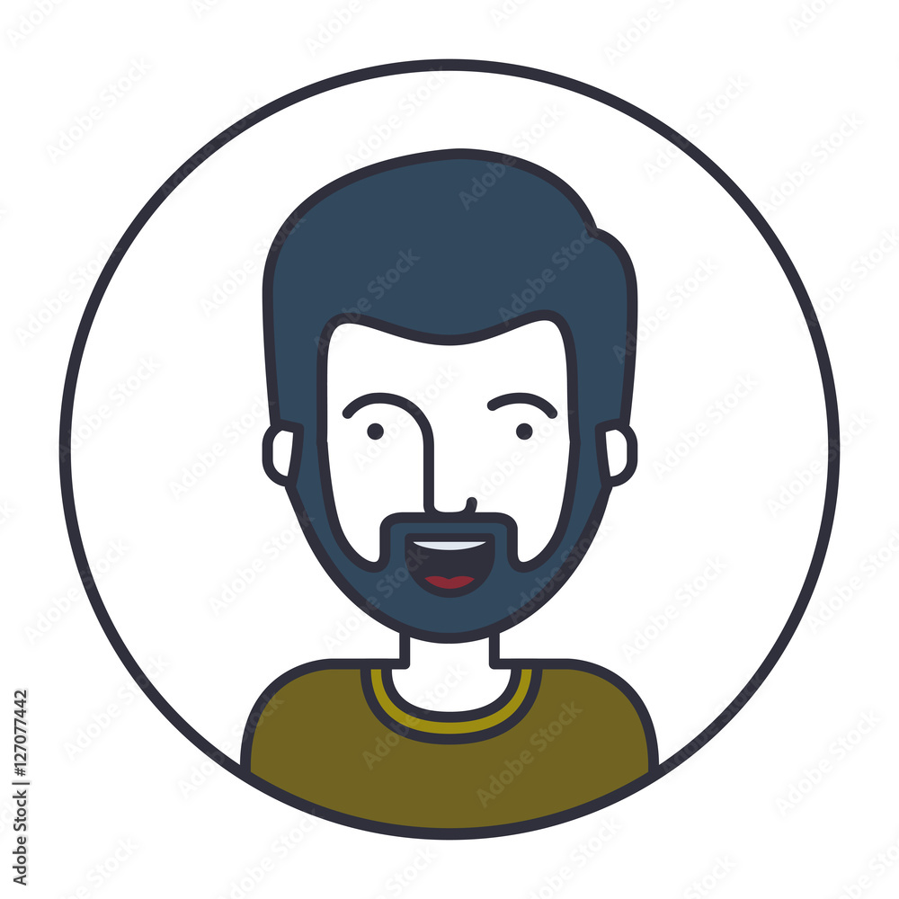 Man cartoon inside circle icon. Male avatar person human and people ...