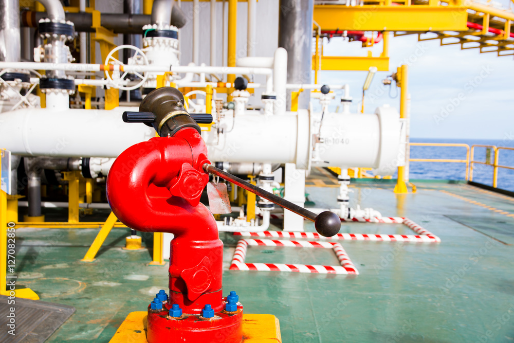Fire hydrant station high pressure in oil and gas process platform ...