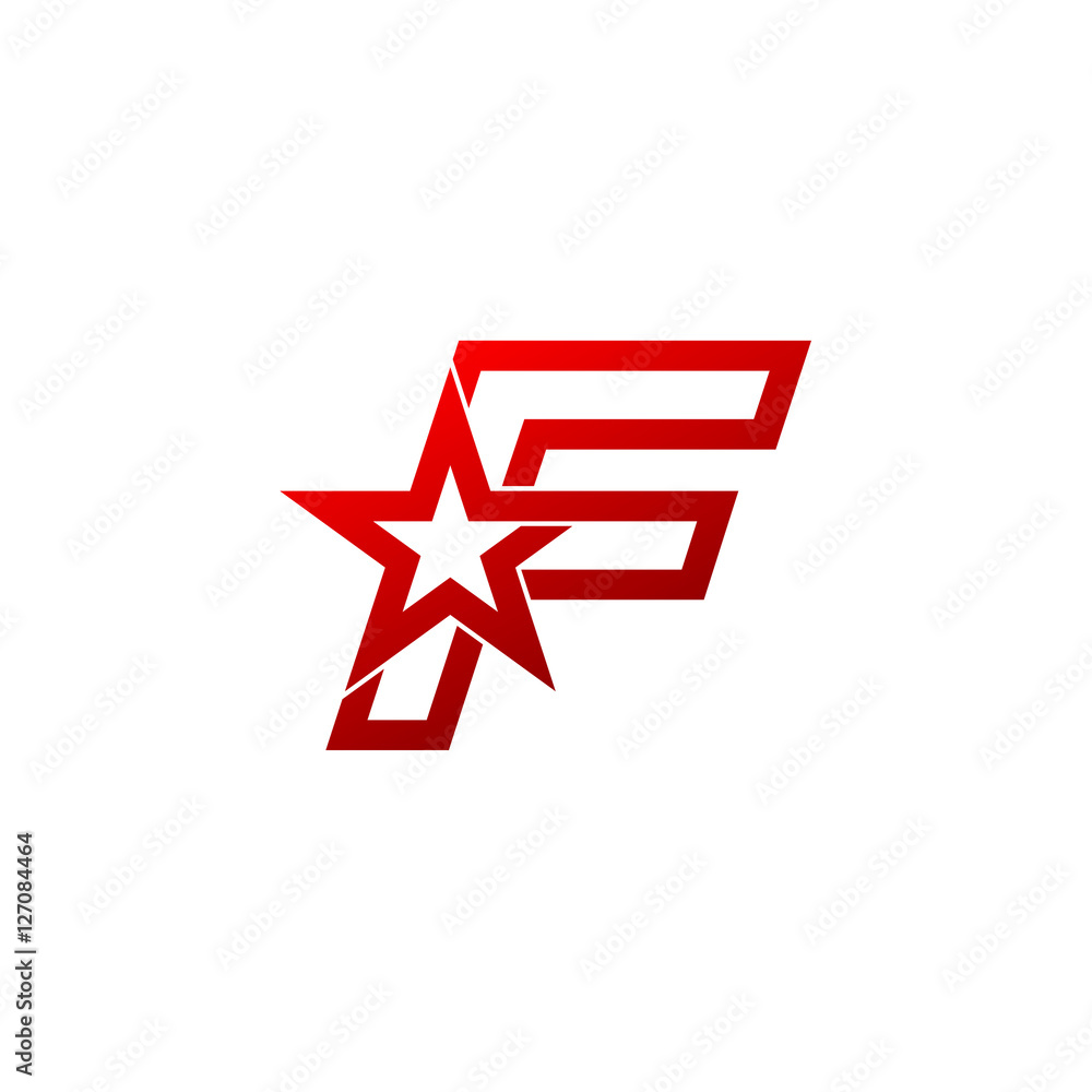 Letter F logo,Red star sign Branding Identity Corporate unusual logo ...