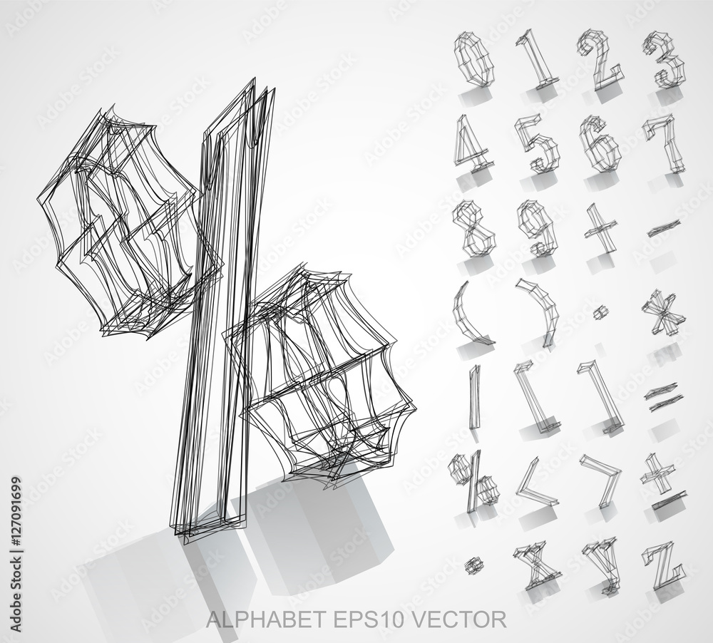 Vector illustration of a sketched Numbers And Mathematical Symbols ...