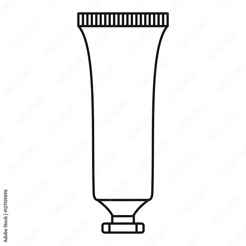 Cosmetic tube icon. Outline illustration of cosmetic tube vector icon ...